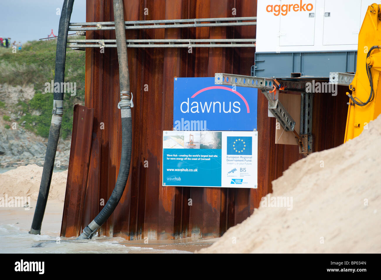 Wavehub installation work at Hayle, Cornwall Stock Photo - Alamy