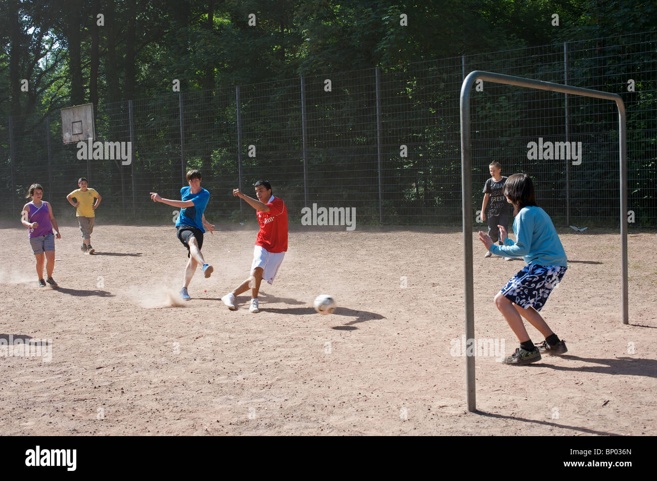Football match at a German high school (second in series of four ...