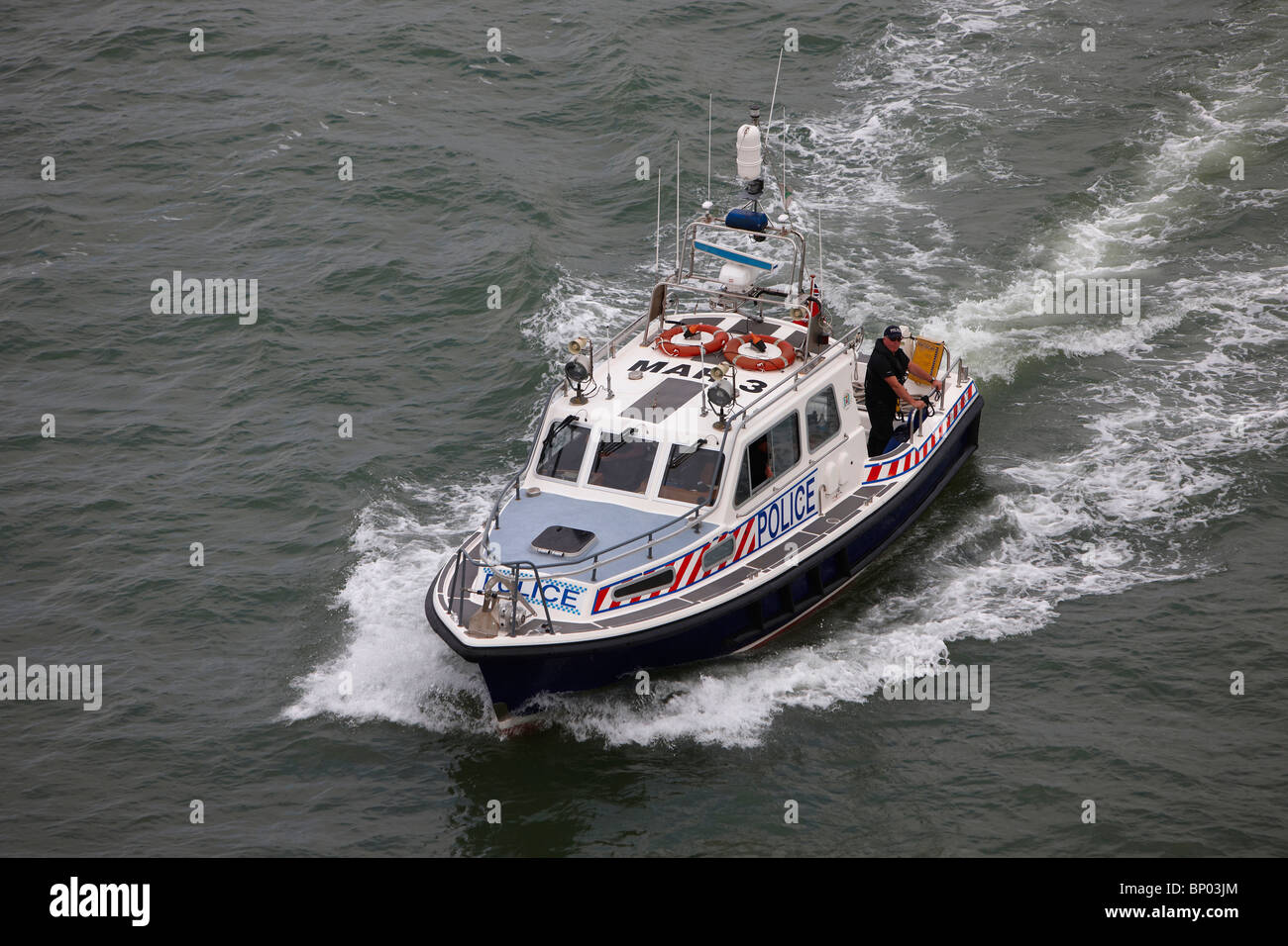 Police speed boat at Southampton Stock Photo - Alamy