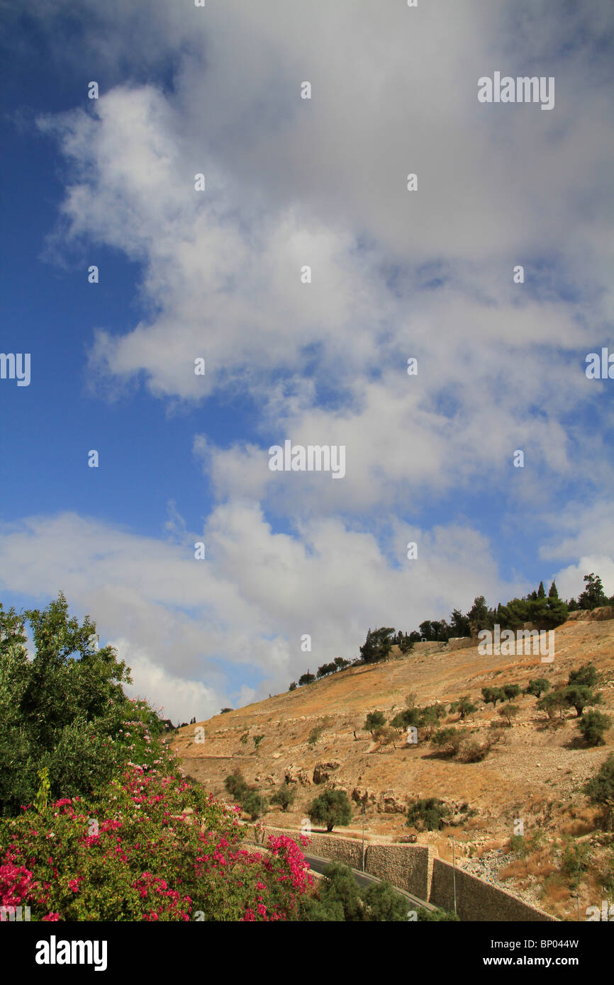 Israel, Jerusalem, a view of Hinnom valley from the Greek Orthodox St ...