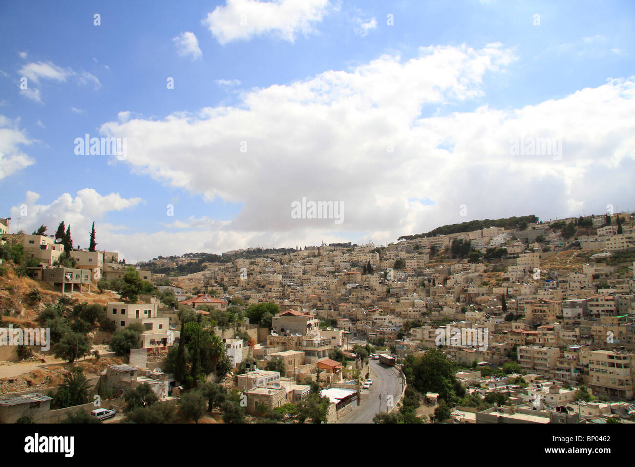 Israel, Jerusalem, a view of Silwan from the Greek Orthodox St ...