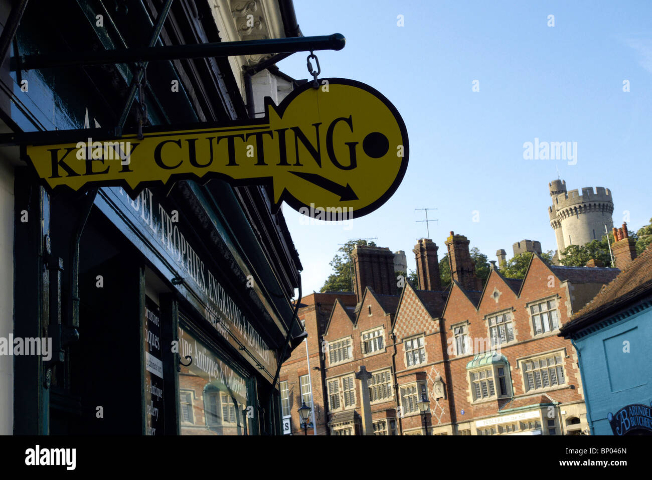 united kingdom west sussex arundel a key cutting sign Stock Photo - Alamy