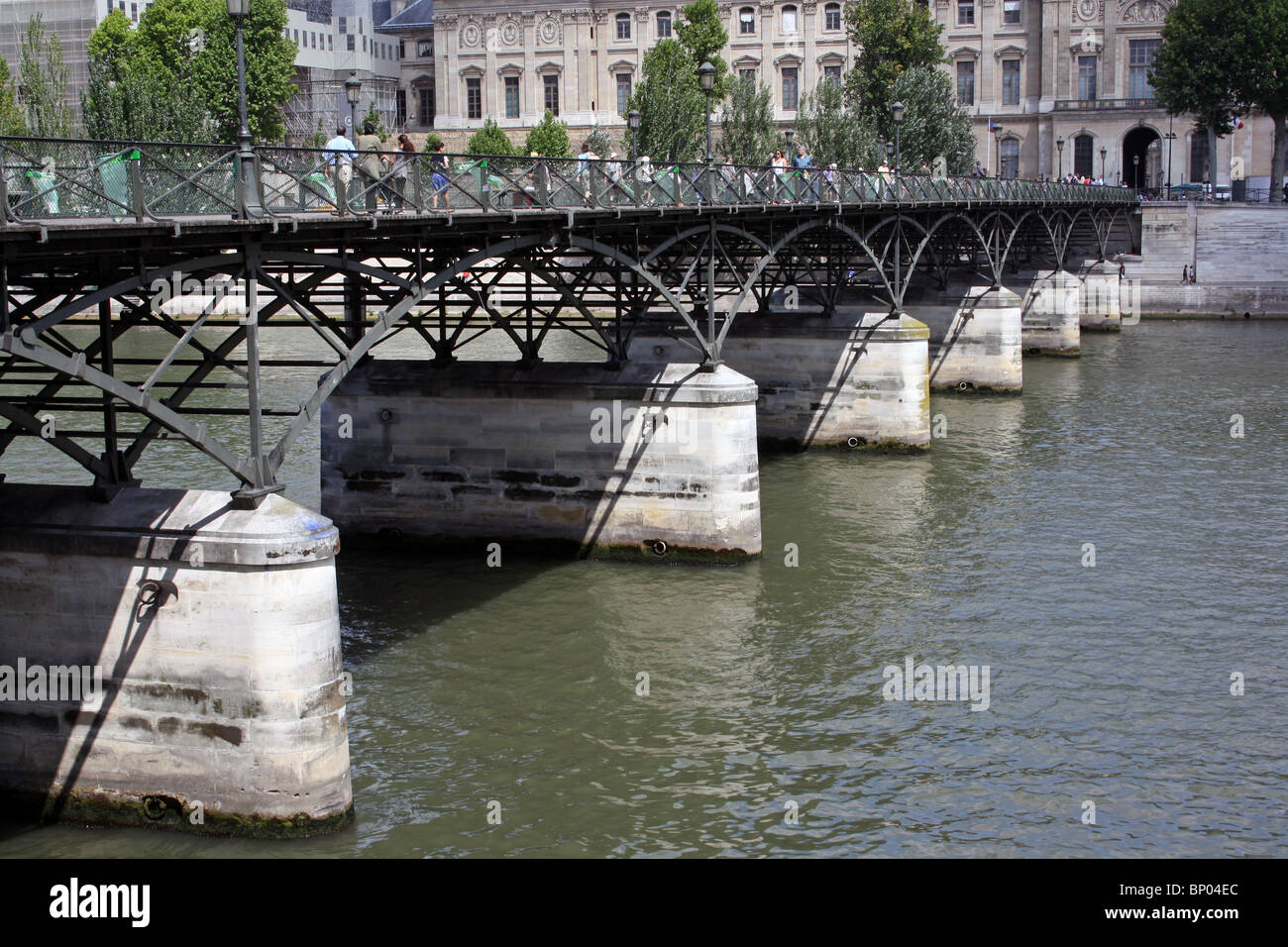 Paris, France, the Pont des Arts, footbridge over the Seine Stock Photo ...