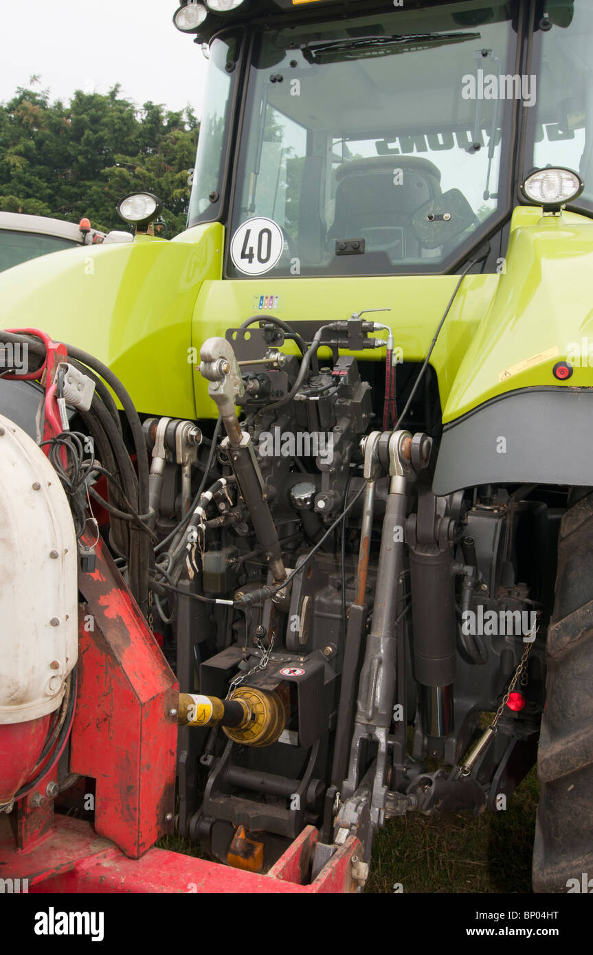 Rear of tractor showing machinery attachments Stock Photo - Alamy