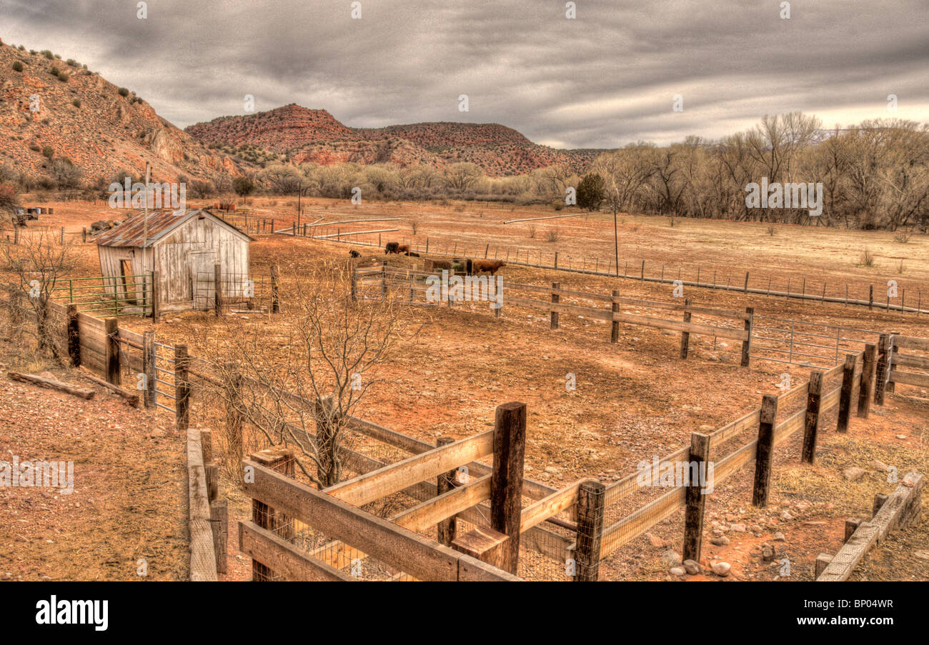 Farm corral in the Mountains Stock Photo - Alamy