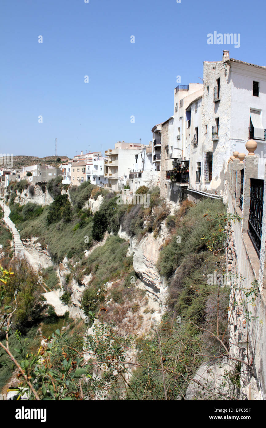 View of Sorbas a traditional Spanish town that is built on the edge of ...