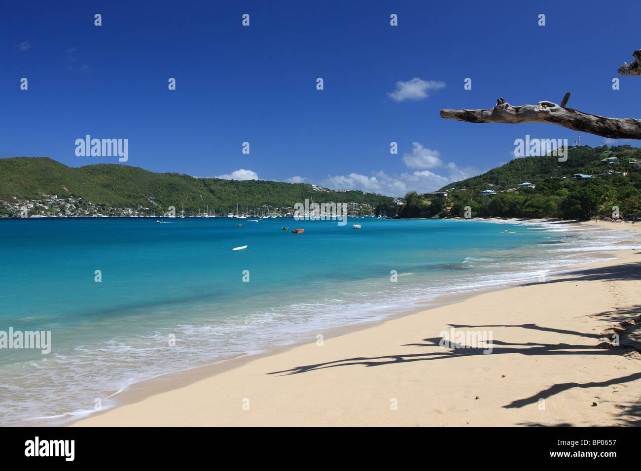 Tropical beach on Bequia Island, St. Vincent in the Caribbean Stock ...