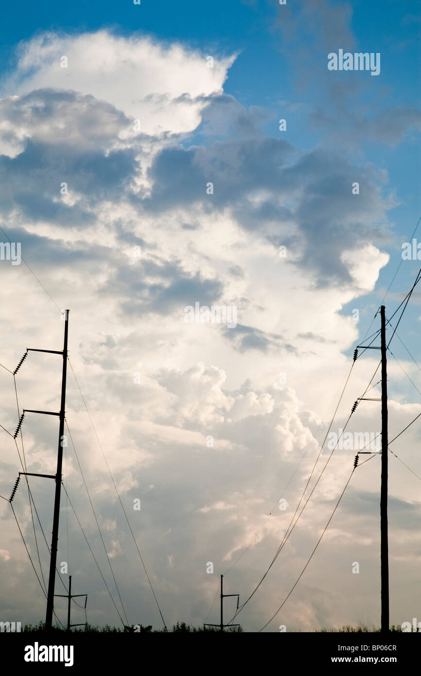 Power Transmission Lines, Clouds, East Tennessee Stock Photo - Alamy