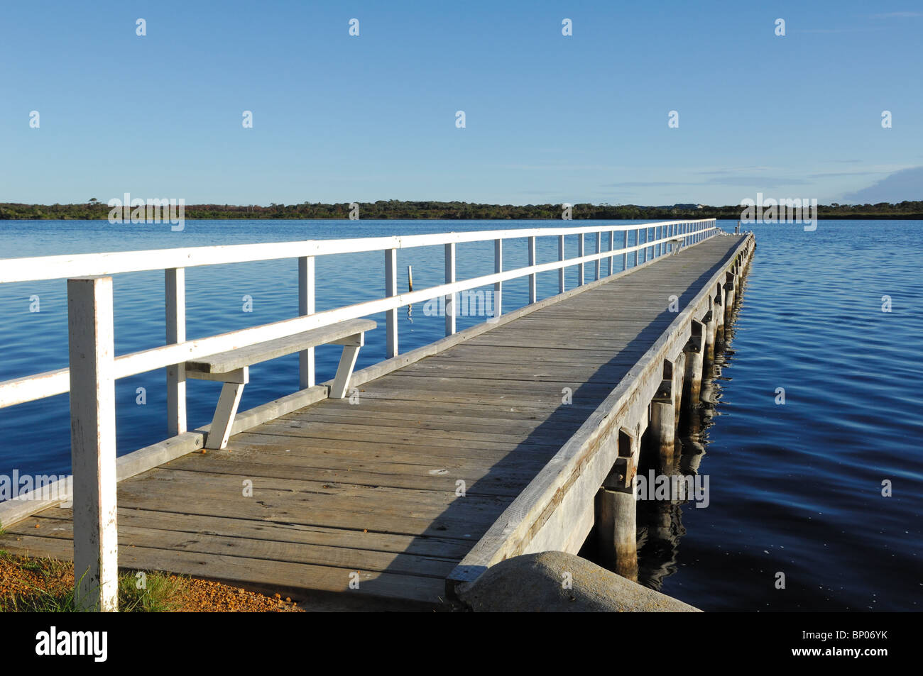 Wooden jetty in a west Australian landscape Stock Photo - Alamy