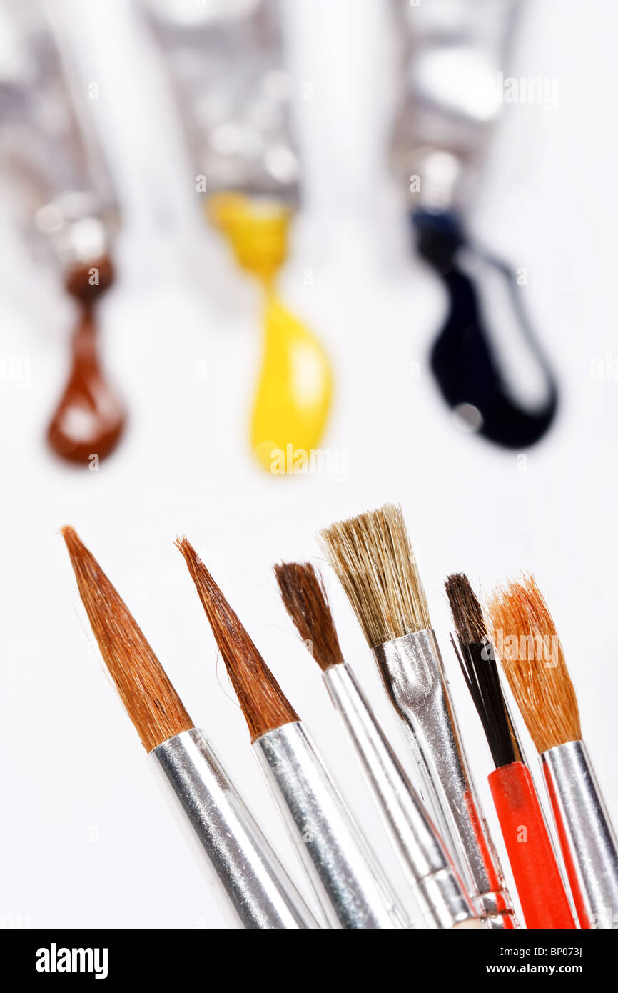 paints with brushes Stock Photo - Alamy