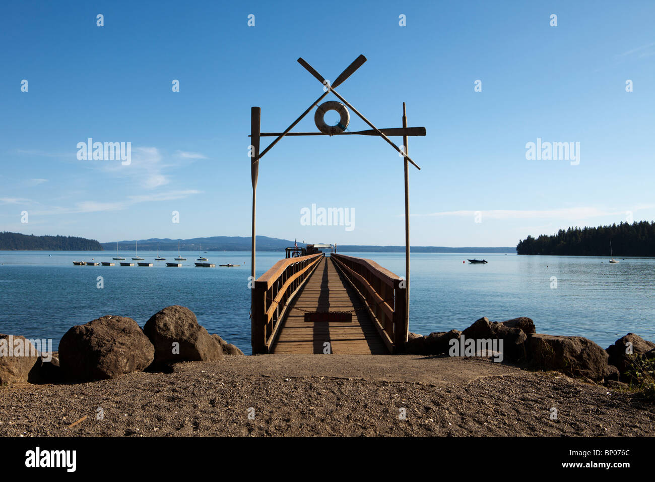Boat Dock At Summer Camp Stock Photo - Alamy