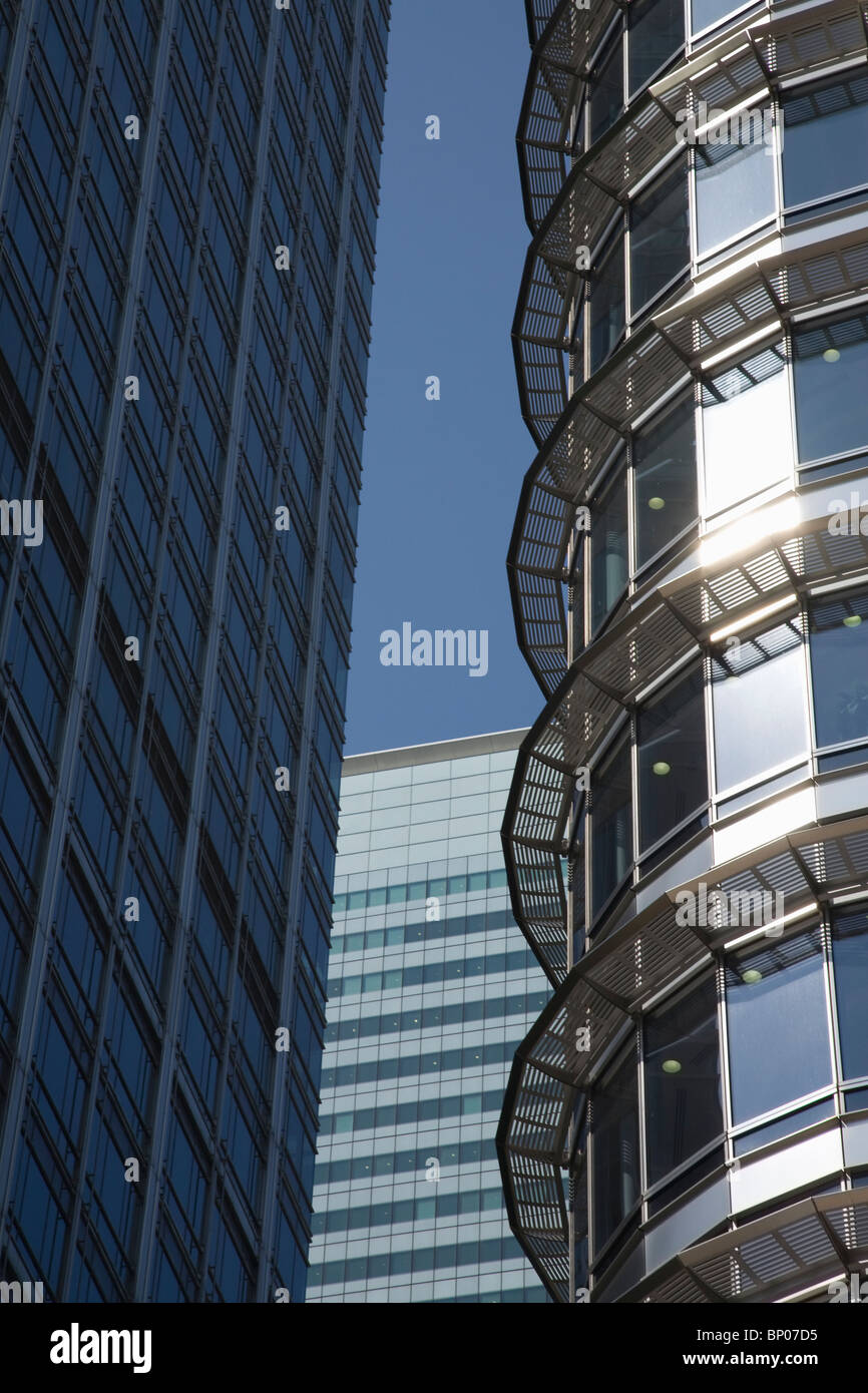 Glass high rise office buildings in Canary Wharf Stock Photo - Alamy