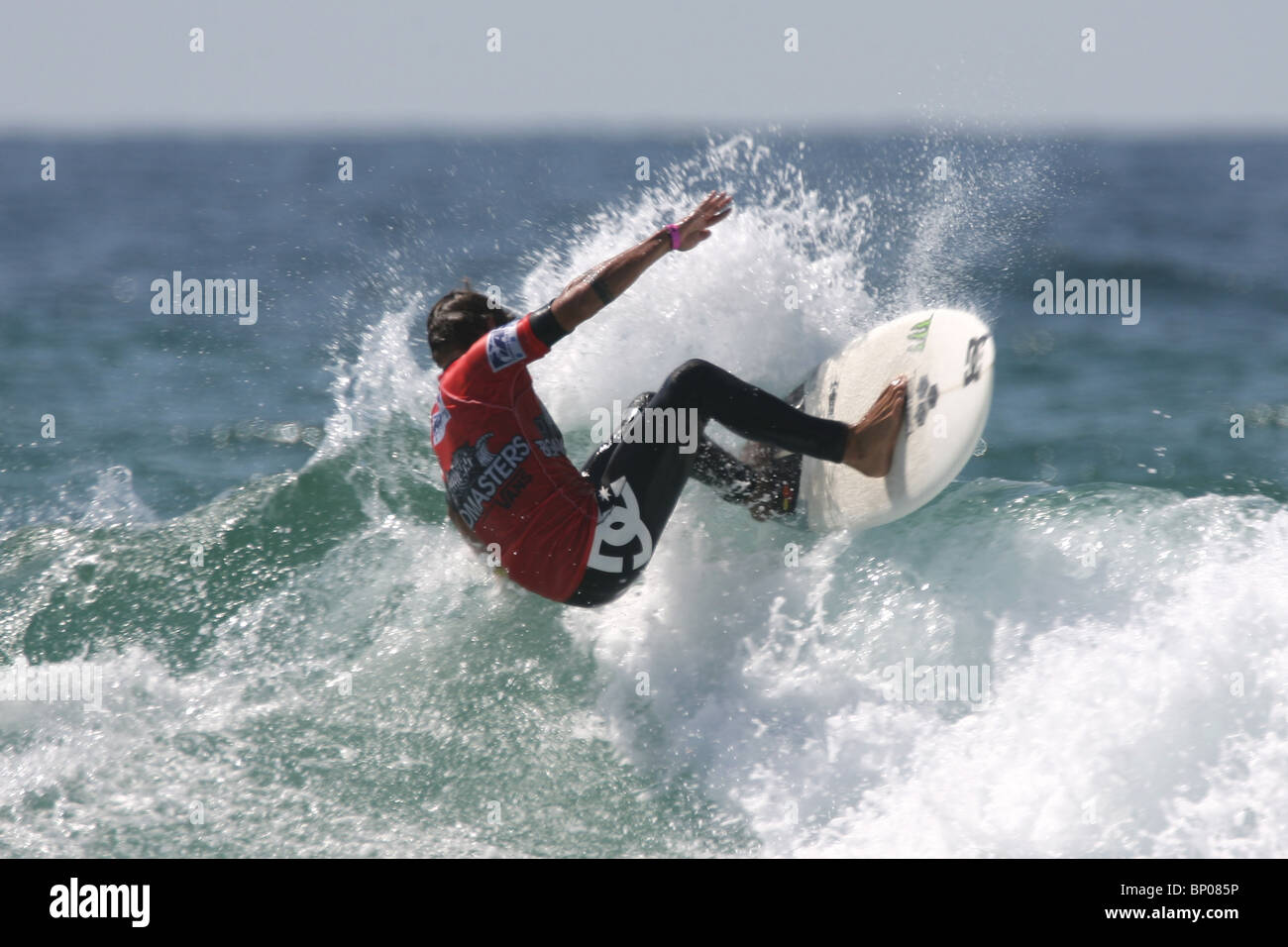Frenchman Marc Lacomare who won the Relenless Boardmasters surfing ...