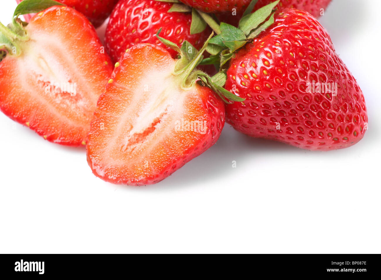 Several juicy ripe strawberries Cut Out Stock Images & Pictures - Alamy