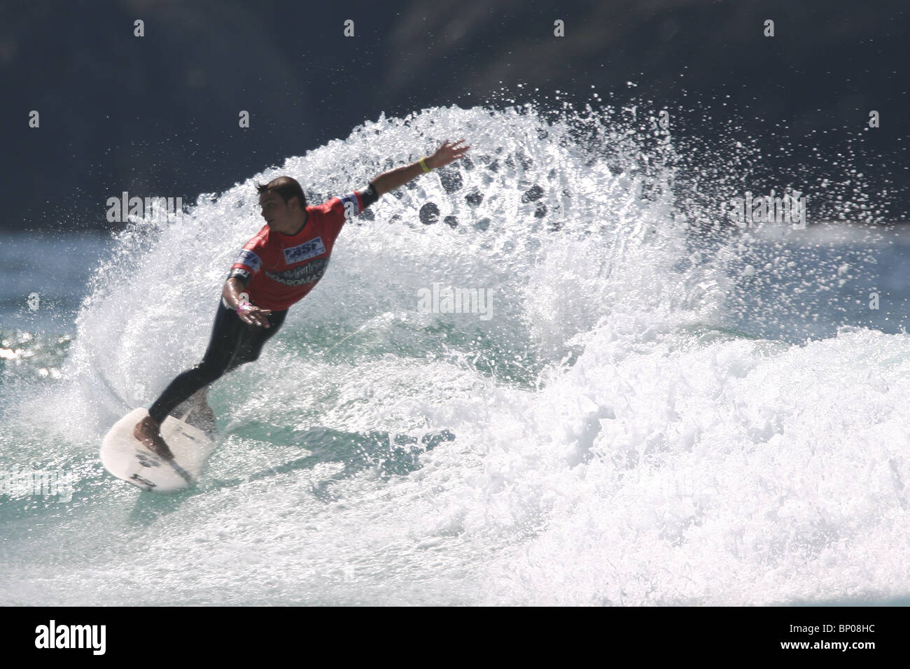 Frenchman Marc Lacomare who won the Relenless Boardmasters surfing ...