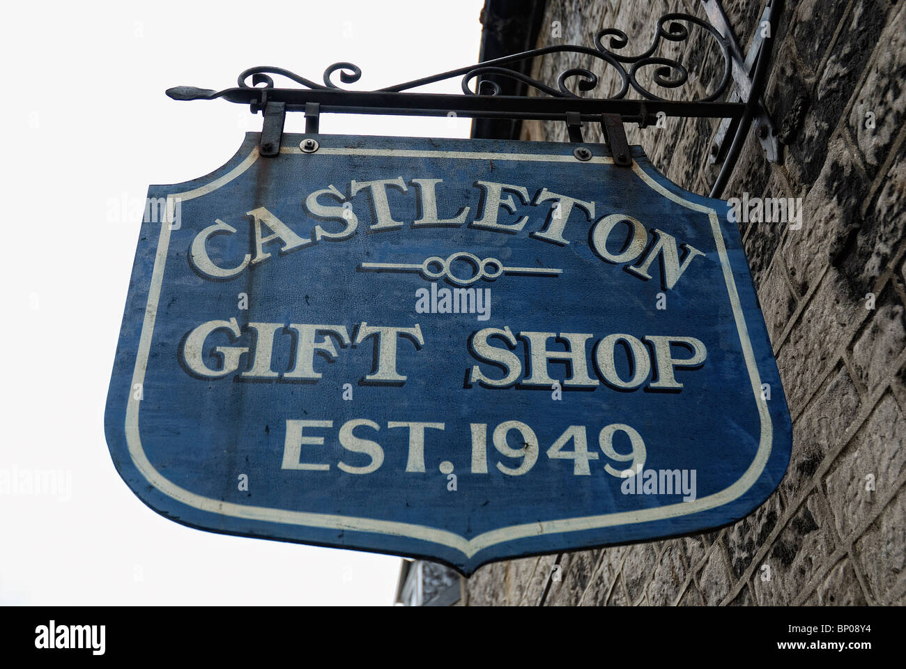 castleton gift shop sign Derbyshire Stock Photo - Alamy