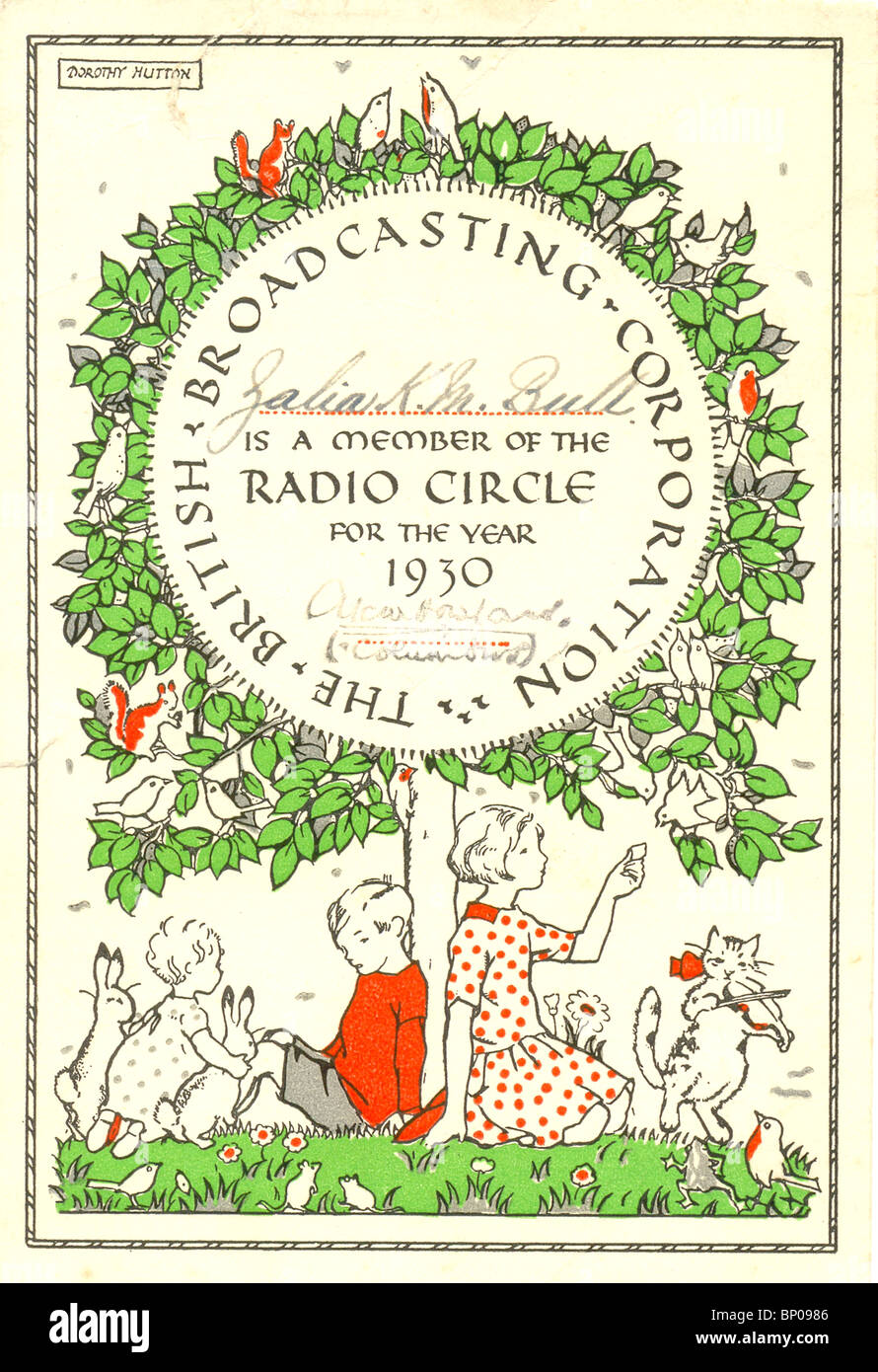 1930 Membership card for BBC's Radio Circle Stock Photo - Alamy