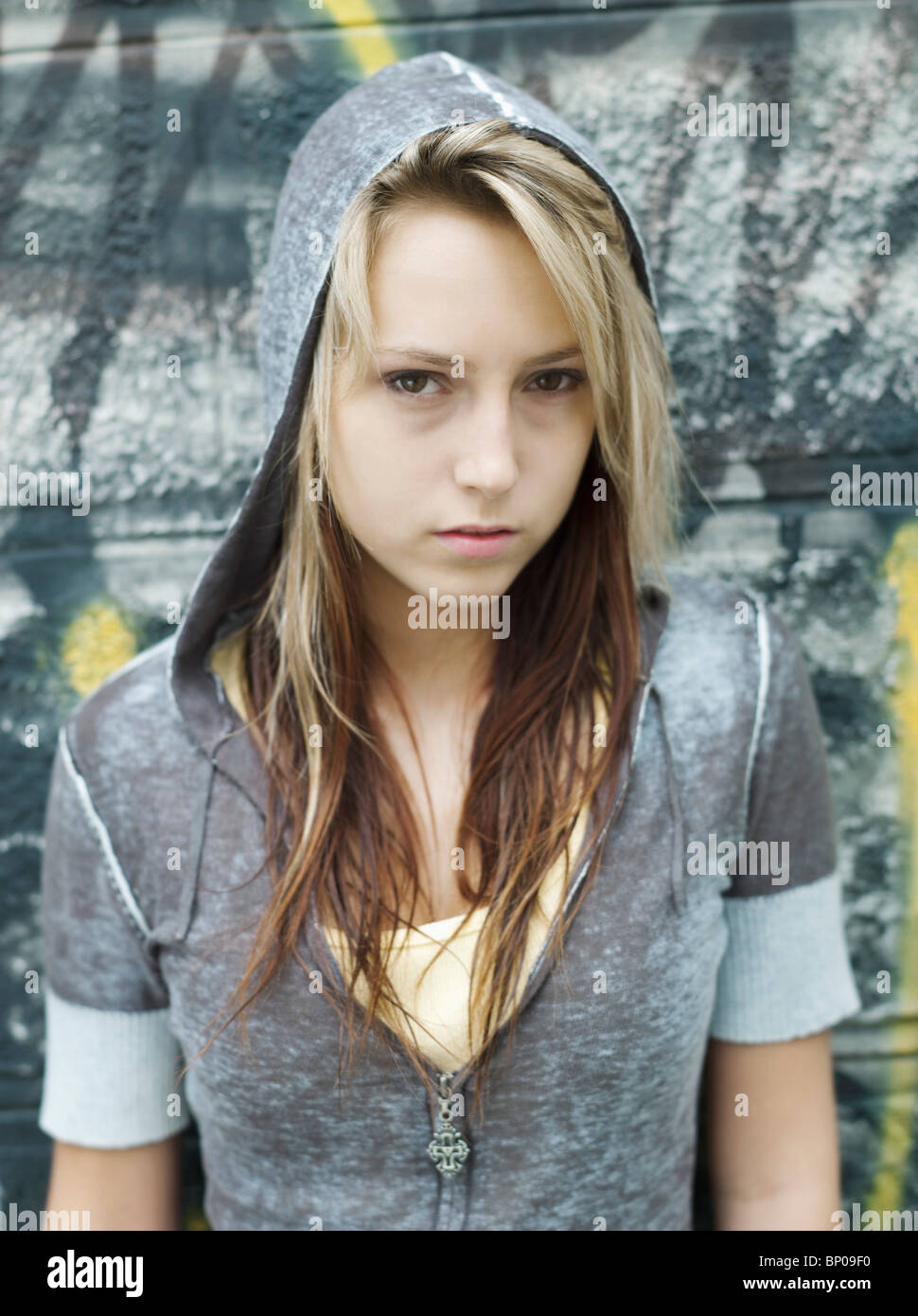Portrait of teenage girl looking serious Stock Photo - Alamy