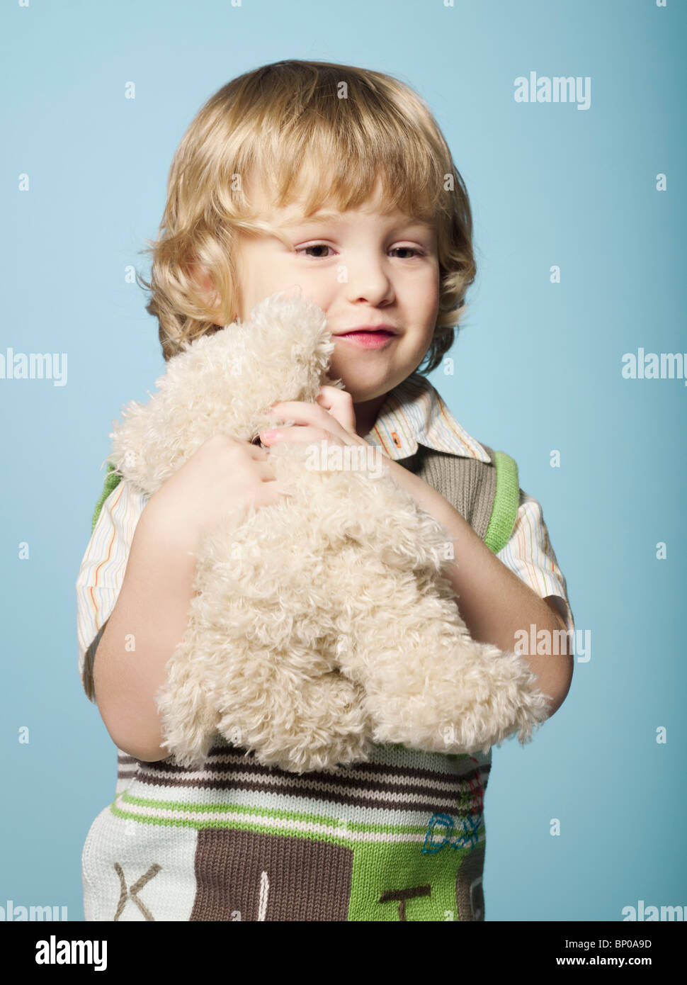 Little boy with stuffed toy Stock Photo - Alamy