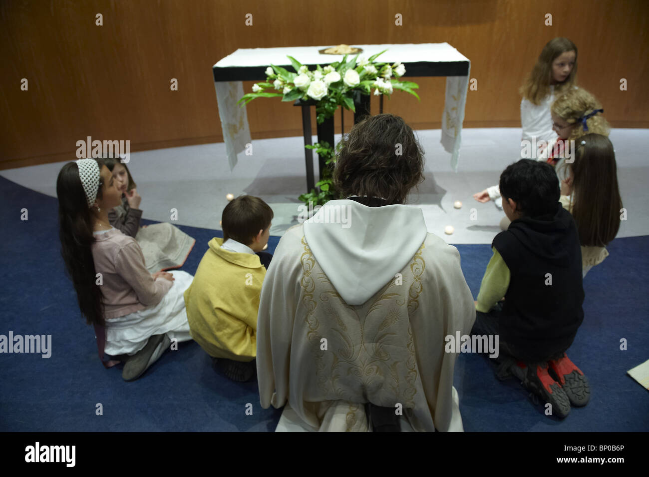 France, Paris, First holy communion in a catholic church Stock Photo ...