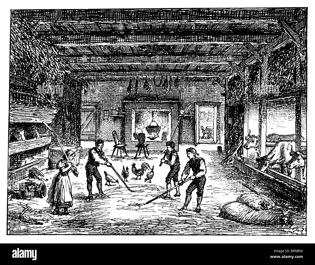 Threshing floor of a a Frisian-Saxon farm Stock Photo - Alamy
