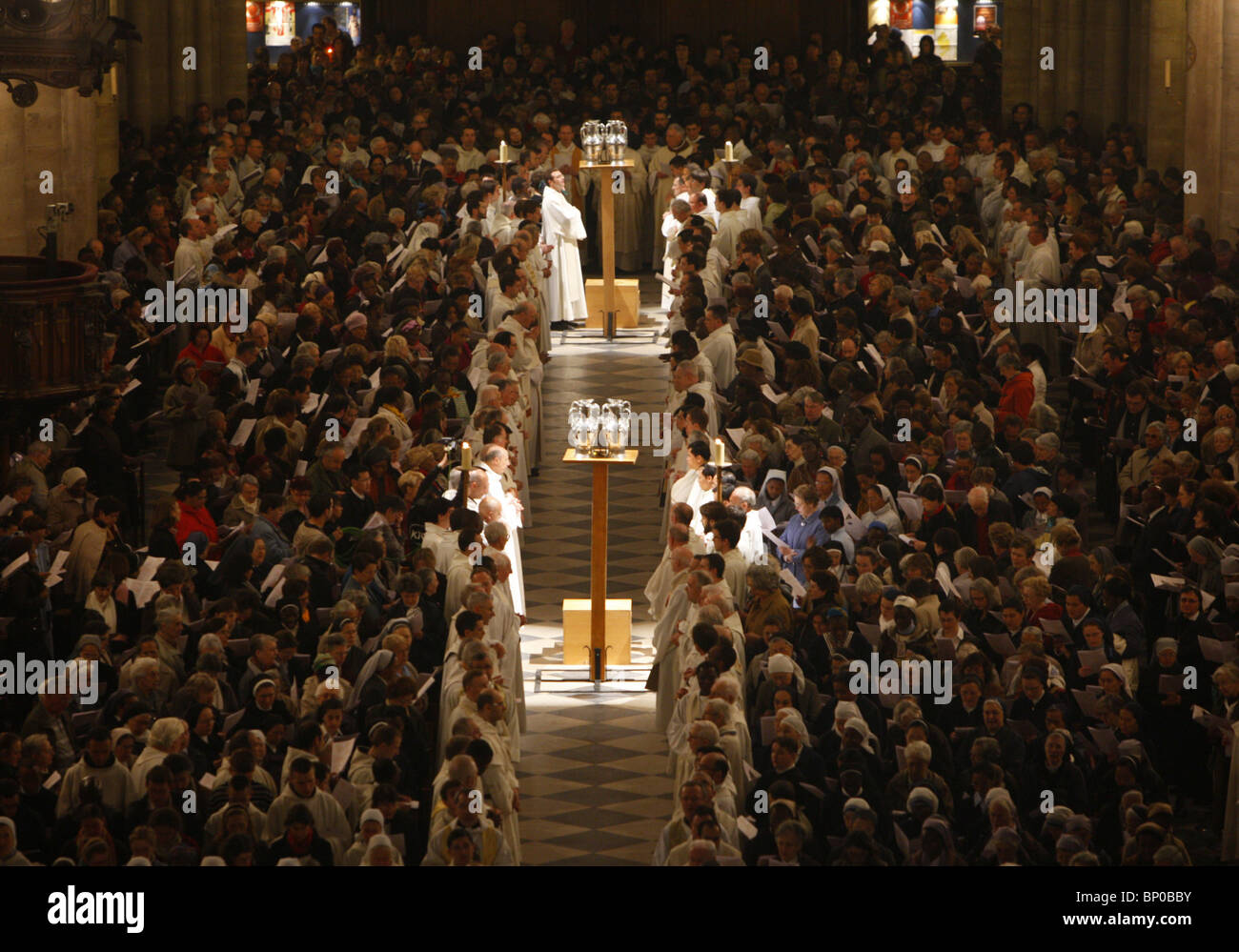 France, Paris, Easter Wednesday celebration in Notre Dame cathedral ...