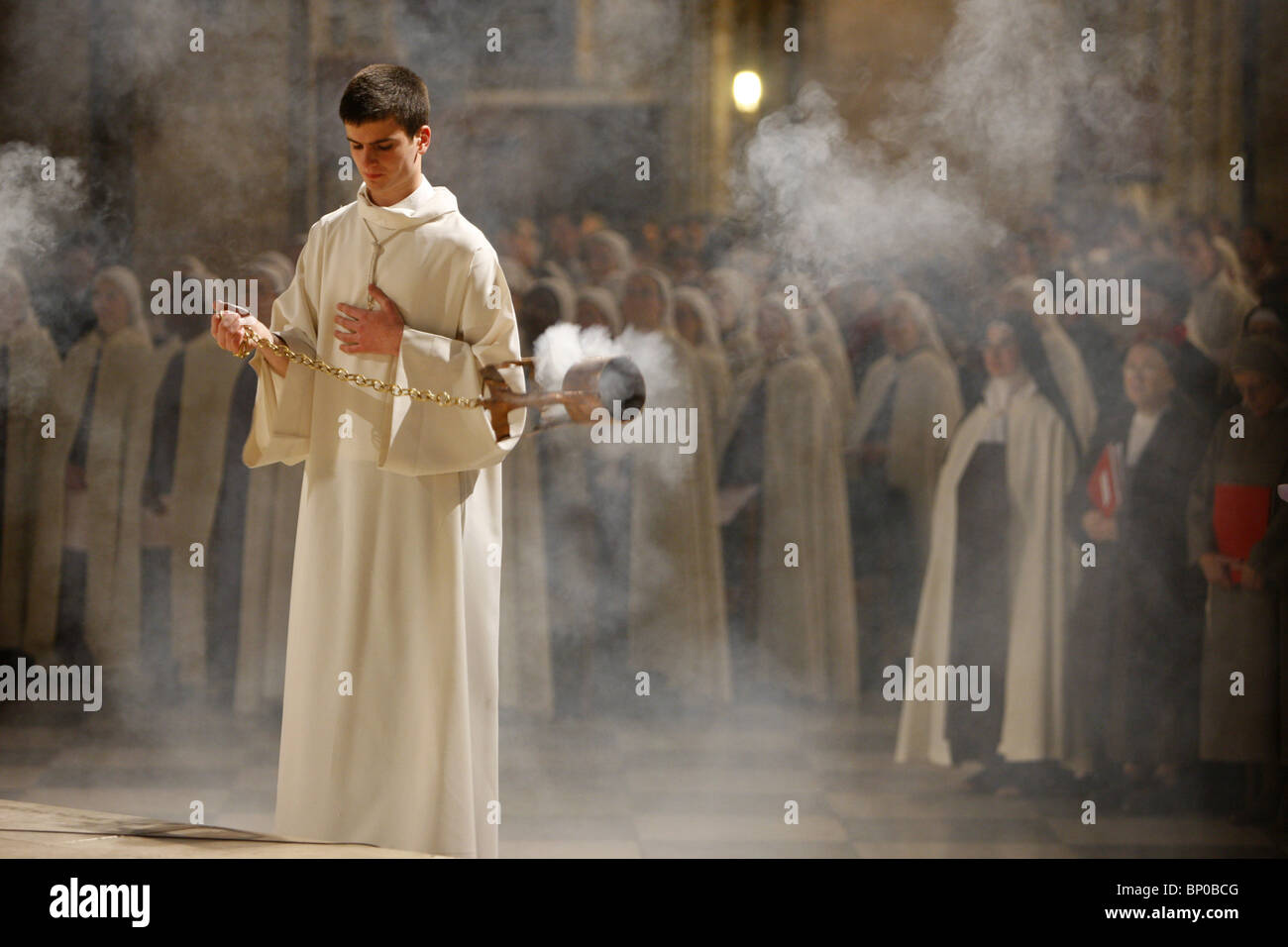 France, Paris, Easter wednesday celebration in Notre Dame cathedral ...
