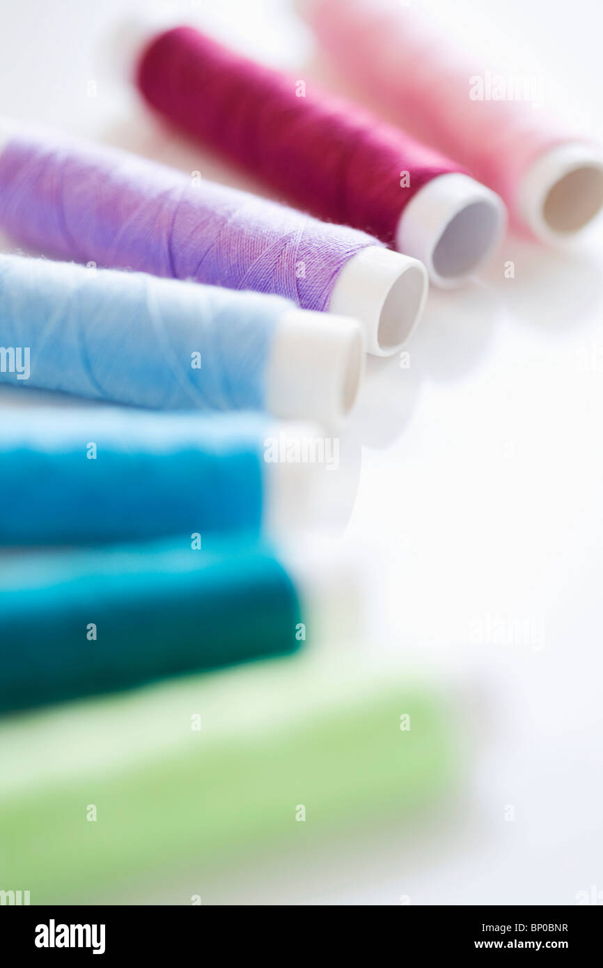 Colorful cotton reels Stock Photo - Alamy