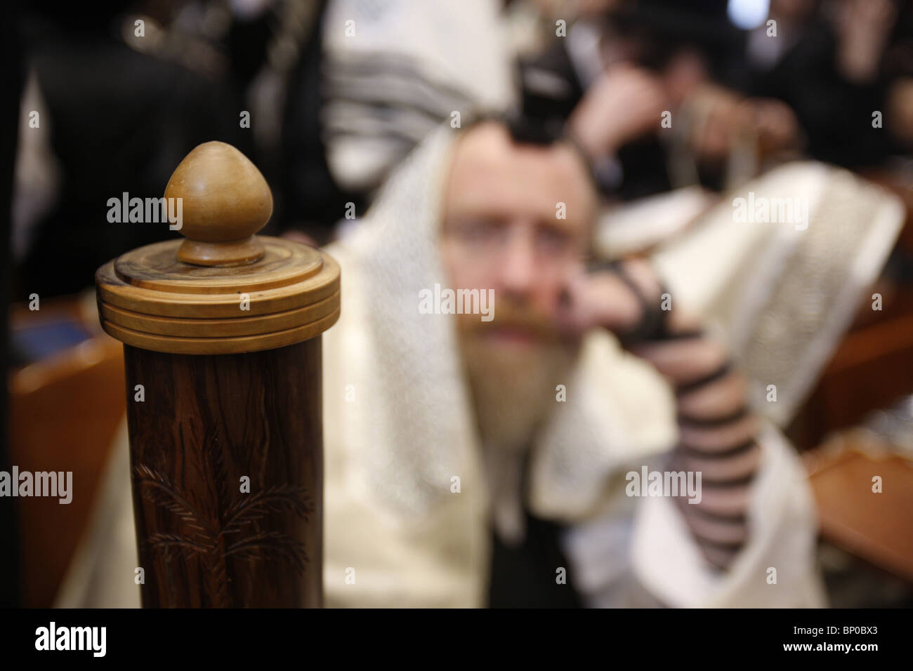 Israel, Jerusalem, Purim celebration in the Belz synagogue, Jerusalem ...