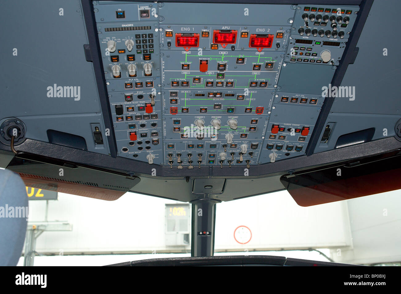 Airbus A321cockpit overhead console Stock Photo - Alamy