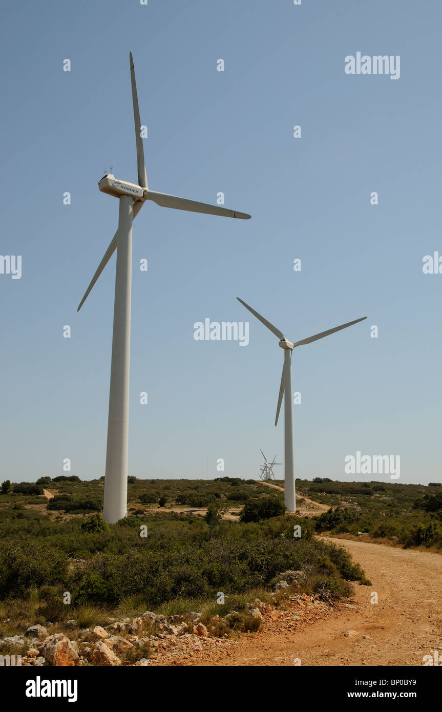 Nordex wind turbines producing electric power at Fitou des Hautes ...