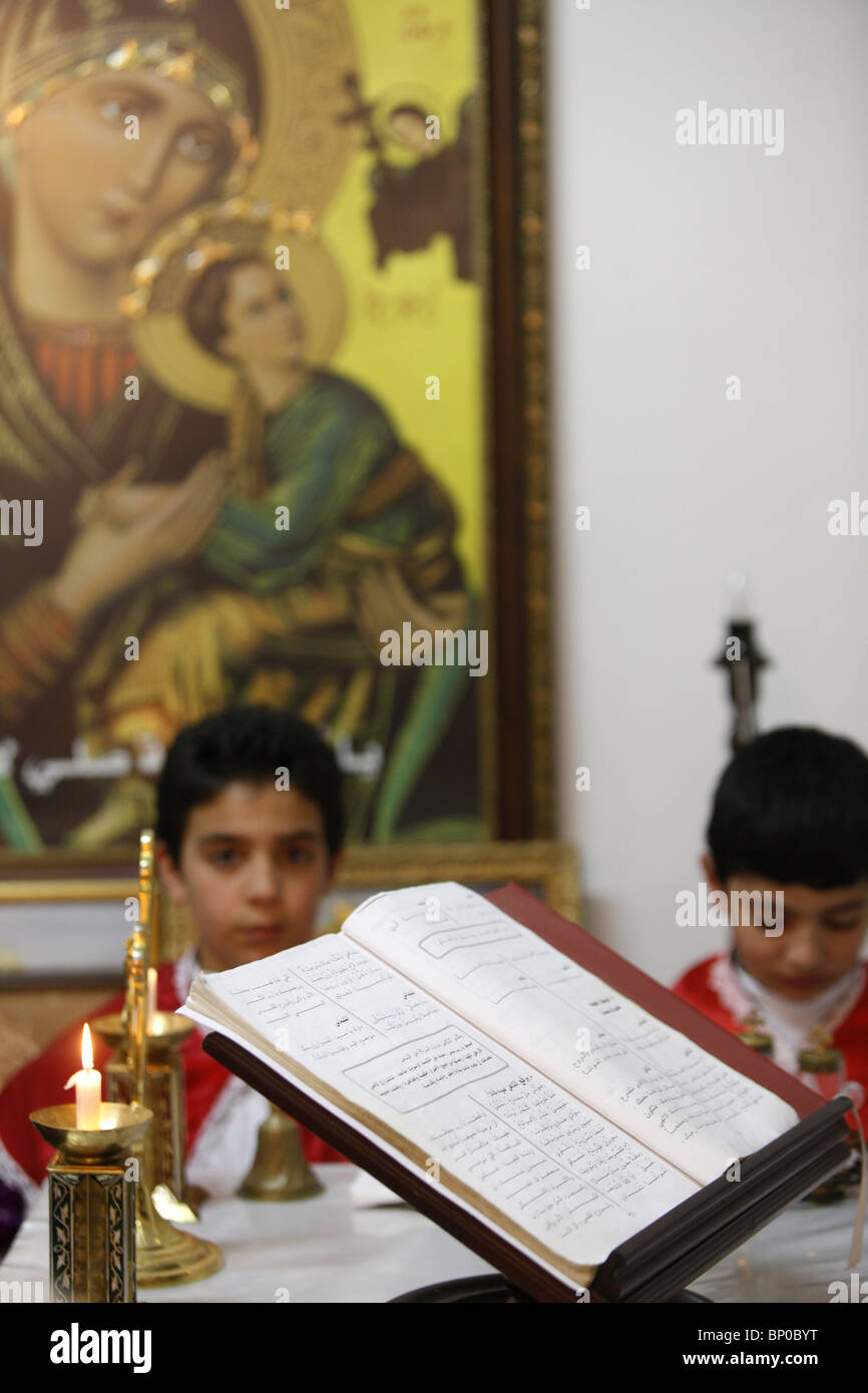 Jordanie, Amman, Chaldean mass in Jabal Lweibdeh, Amman Stock Photo - Alamy