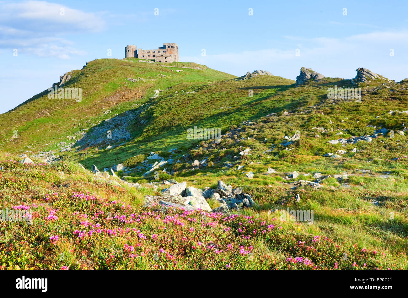 Summer Pip Ivan mountain top with fortress - observatory ruins and ...