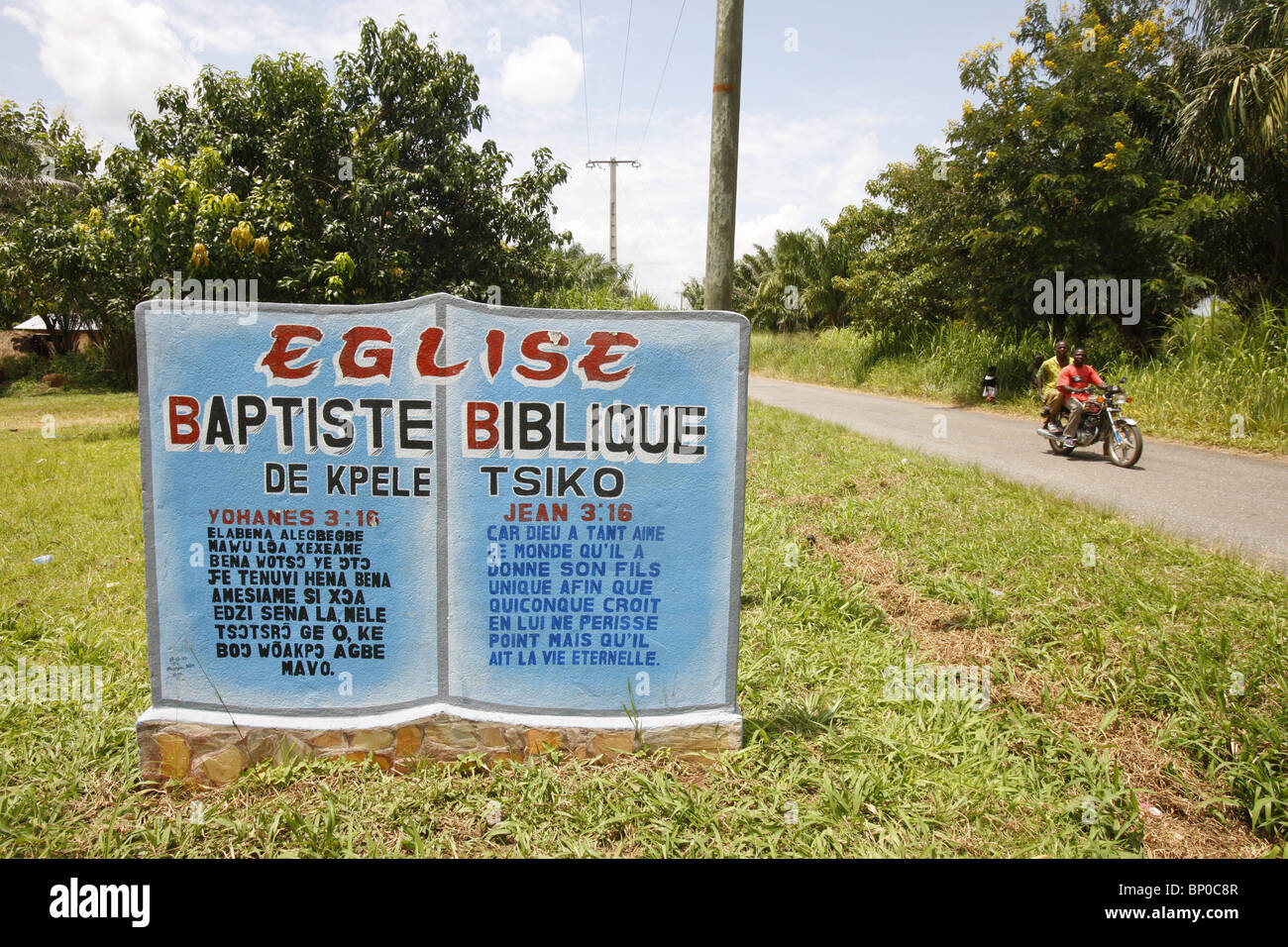 Togo, Kpele Tsiko, Baptist church sign Stock Photo - Alamy