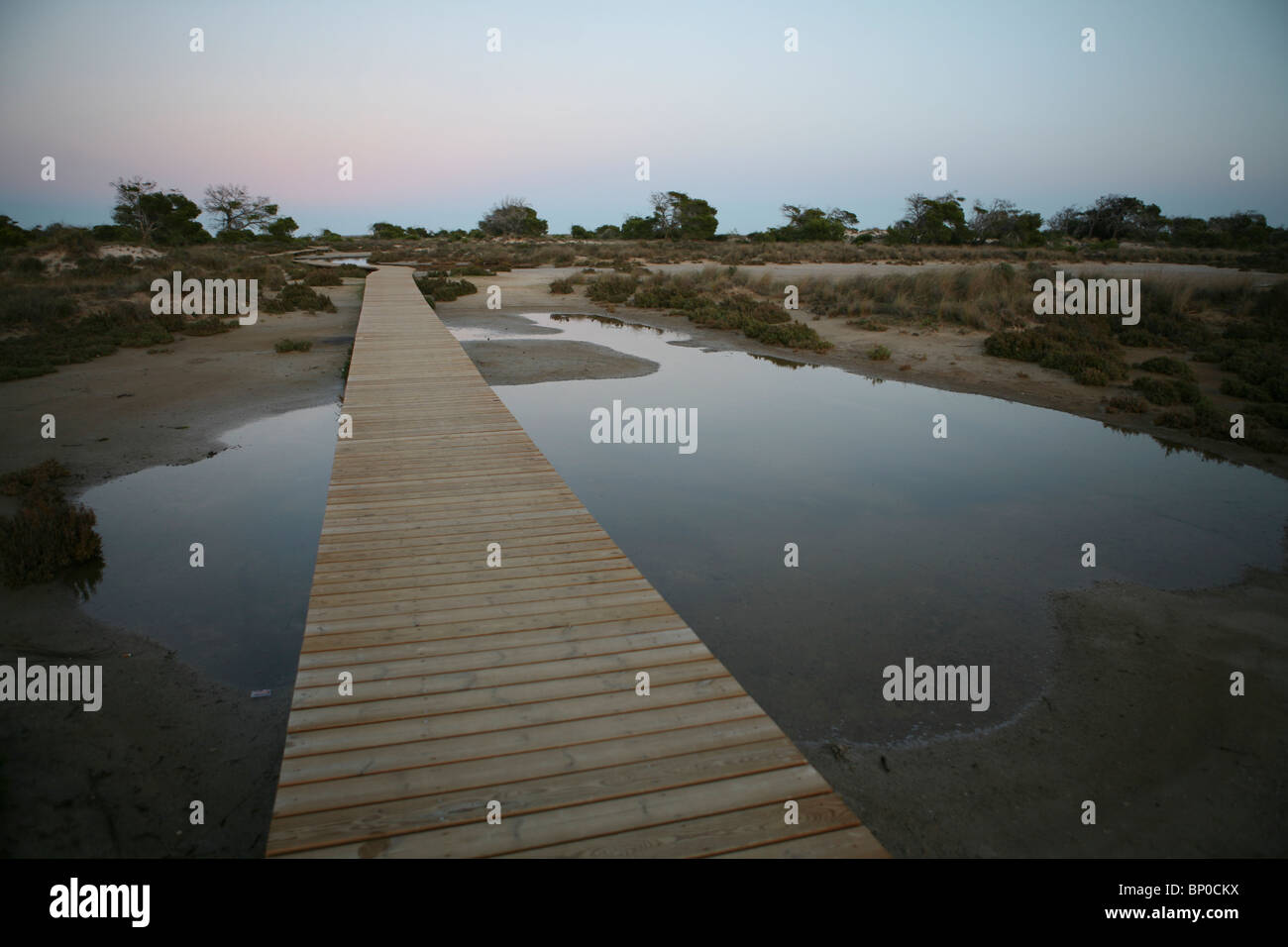 Boardwalk in San Pedro del Pinatar's regional park, Salinas de San ...