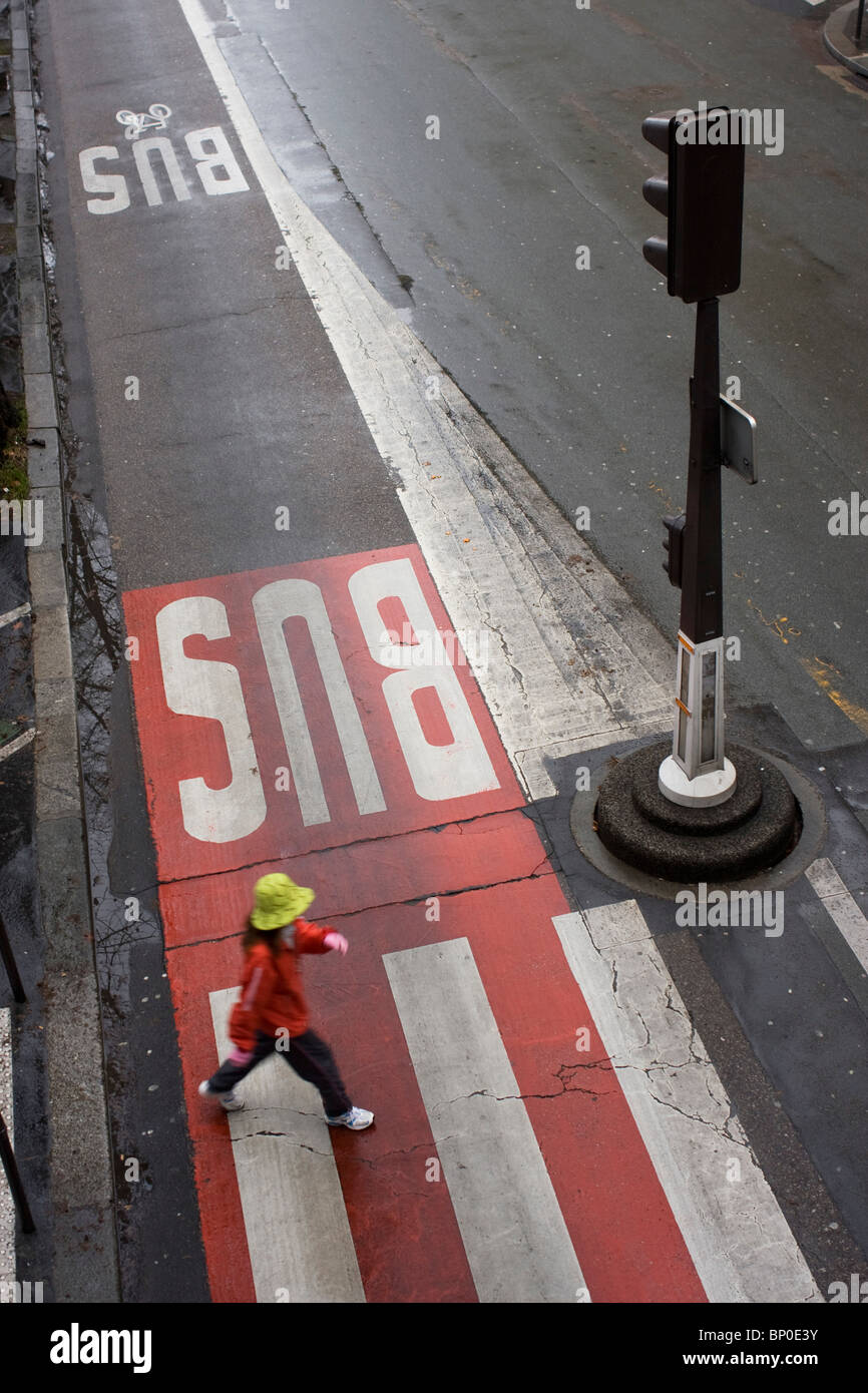 France, Paris, bus lane Stock Photo - Alamy
