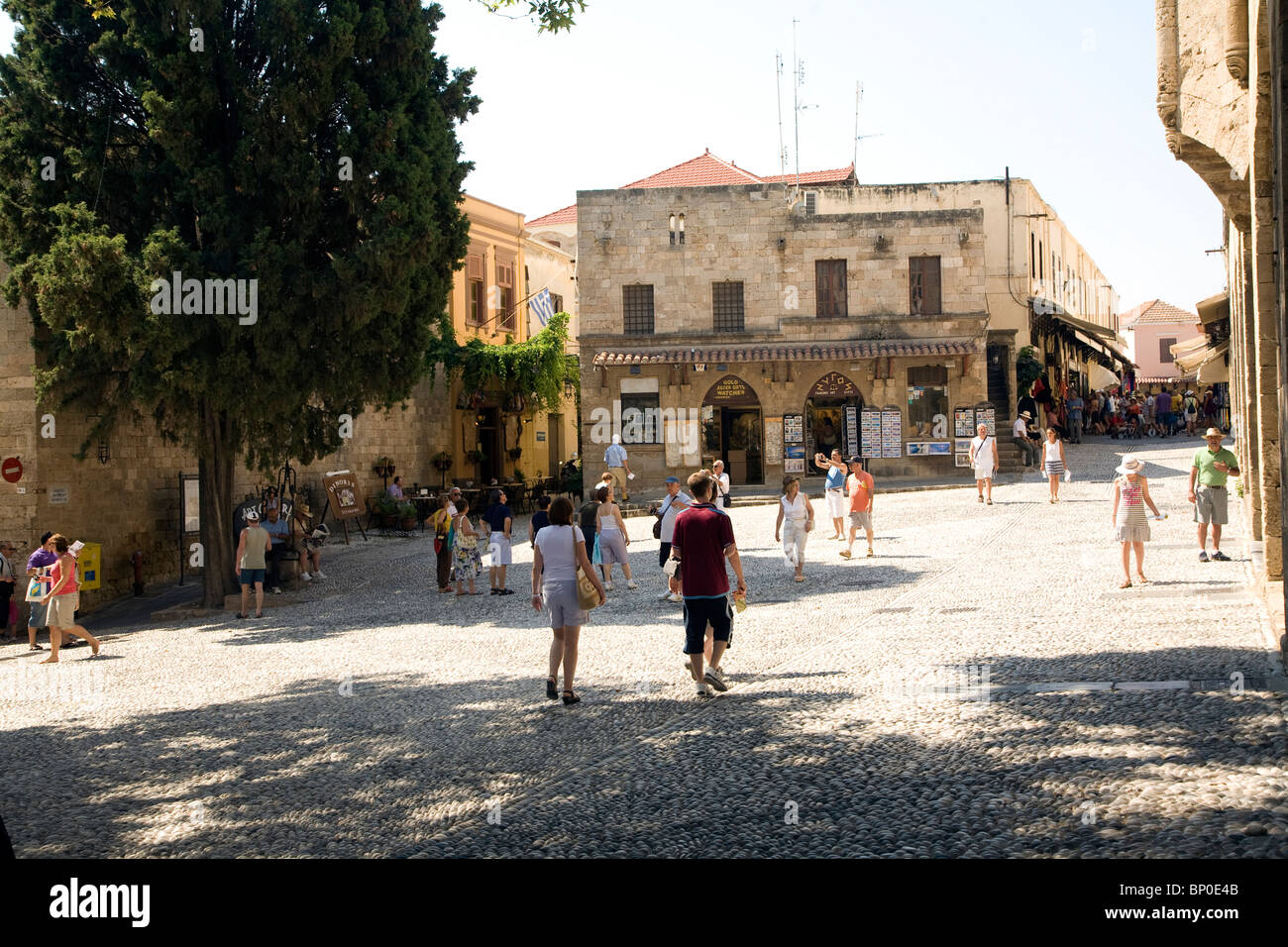 Place Mousiou square, Rhodes town, Greece Stock Photo - Alamy