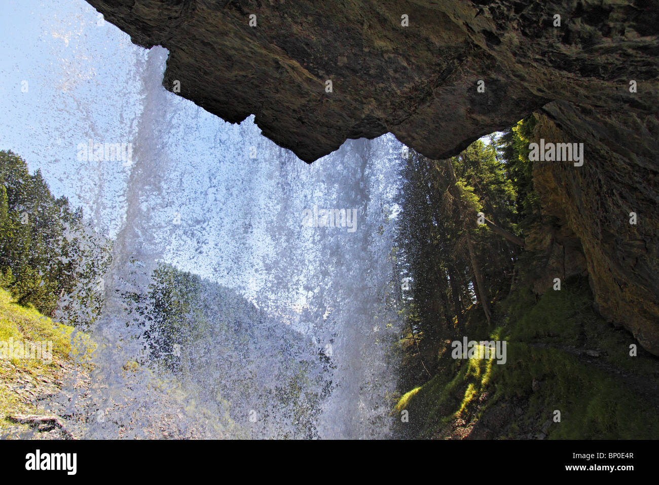 Swiss waterfall falling from mountain hi-res stock photography and ...