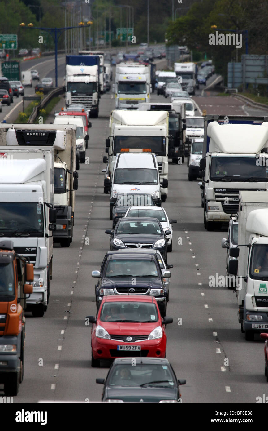 TRAFFIC JAM ON A14 CAMBRIDGE Stock Photo - Alamy