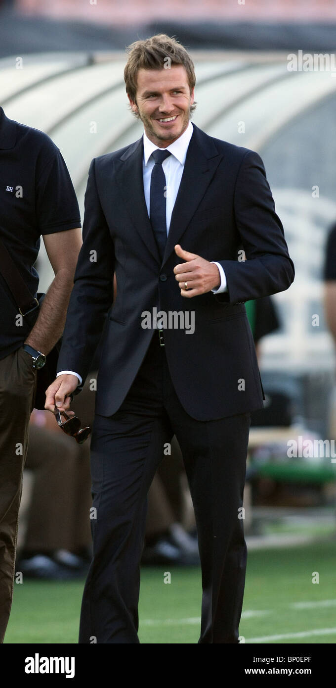 DAVID BECKHAM BEFORE THE GAME REAL MADRID V LA GALAXY LOS ANGELES ...