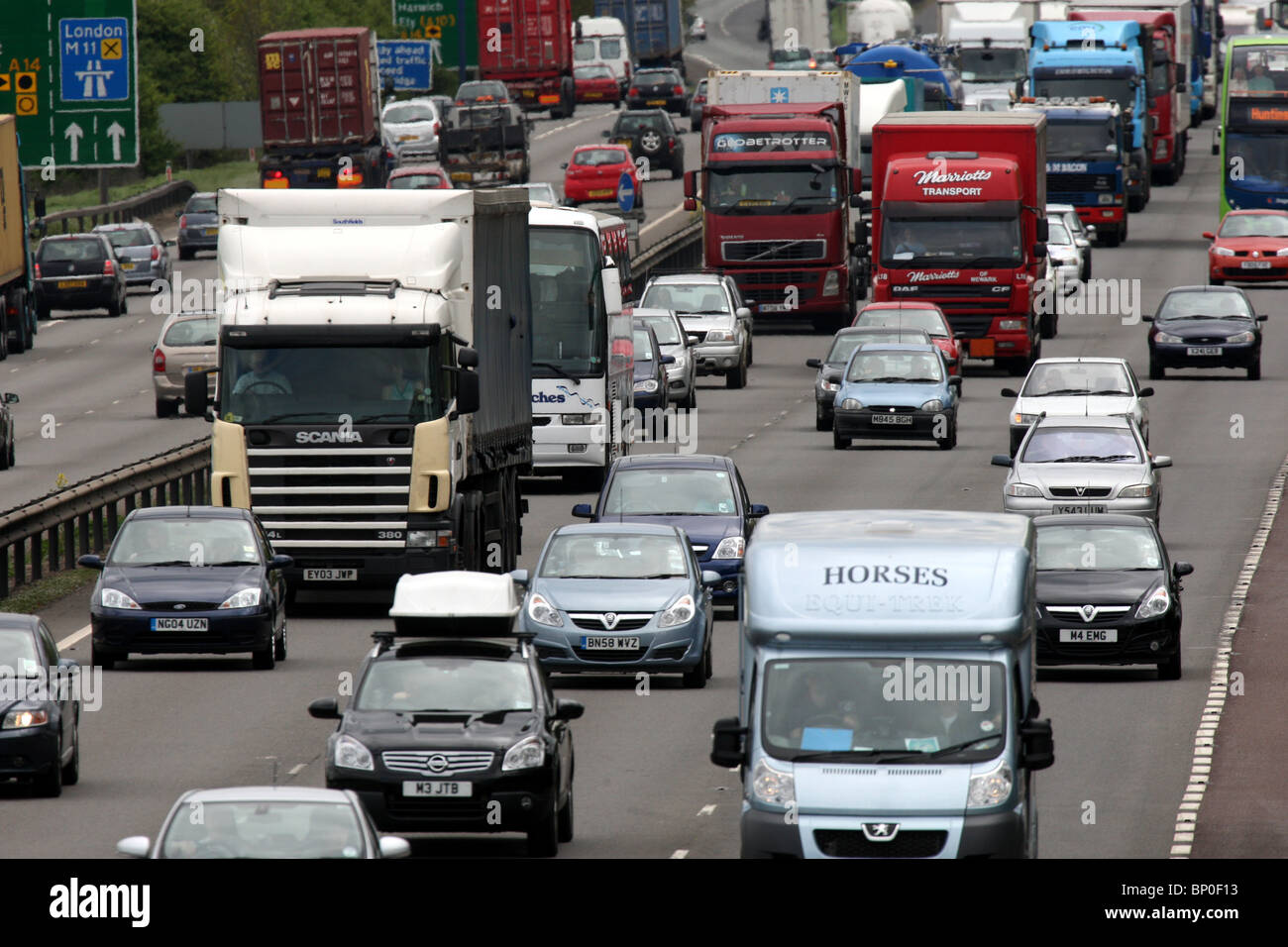TRAFFIC JAM ON A14 CAMBRIDGE Stock Photo - Alamy