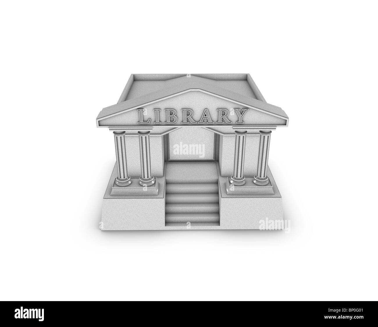 3d image, Library building isolated over white background Stock Photo ...