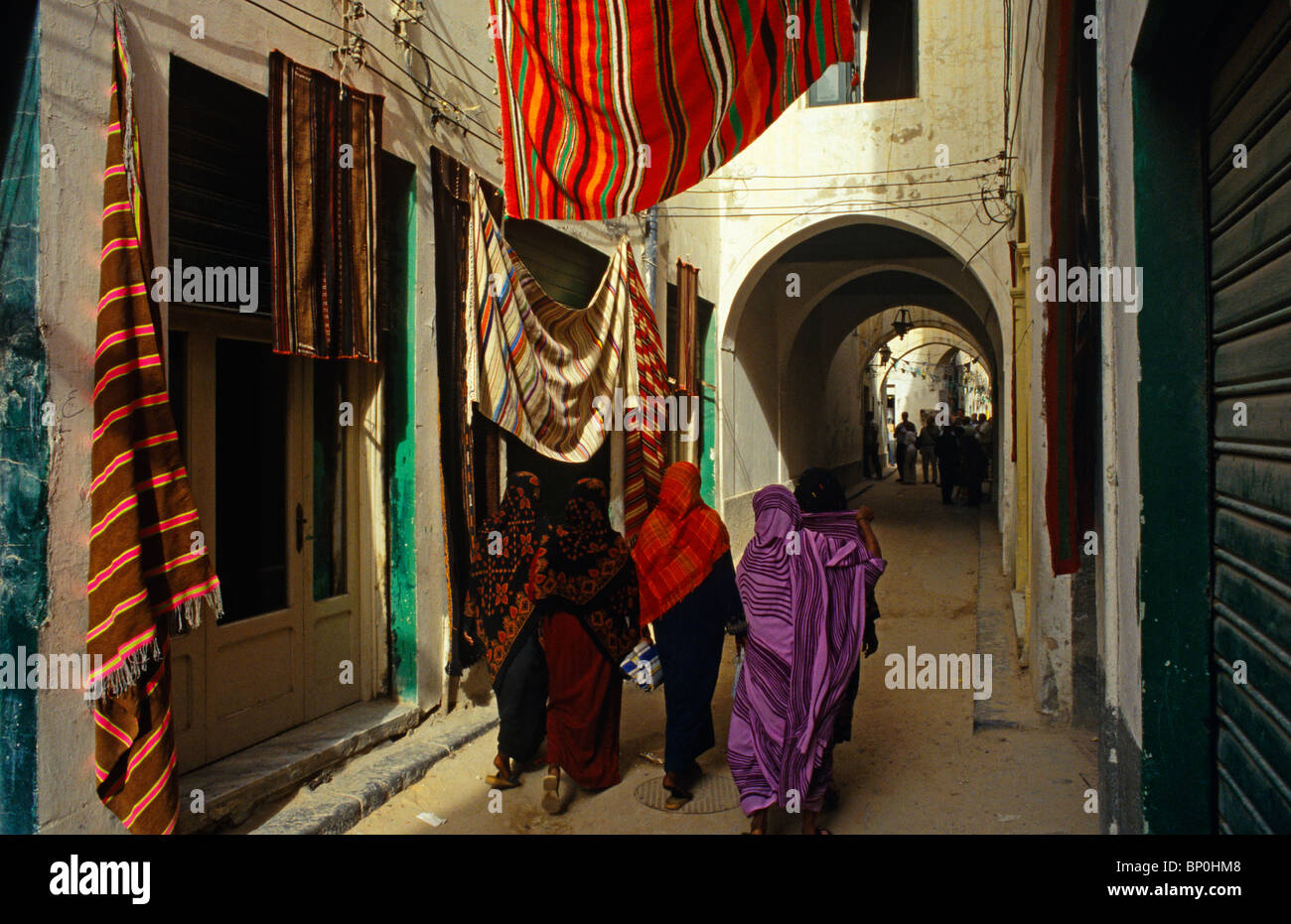 Libya, Tripoli. Tripoli's old quarter with its narrow streets remains ...