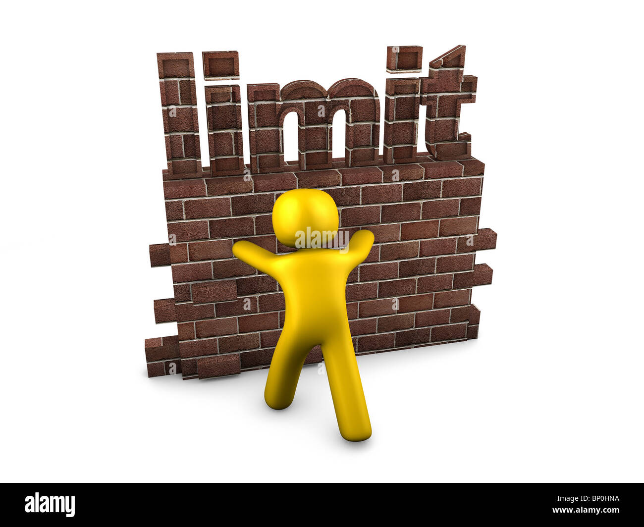 3d image, conceptual, pushing the limit Stock Photo - Alamy