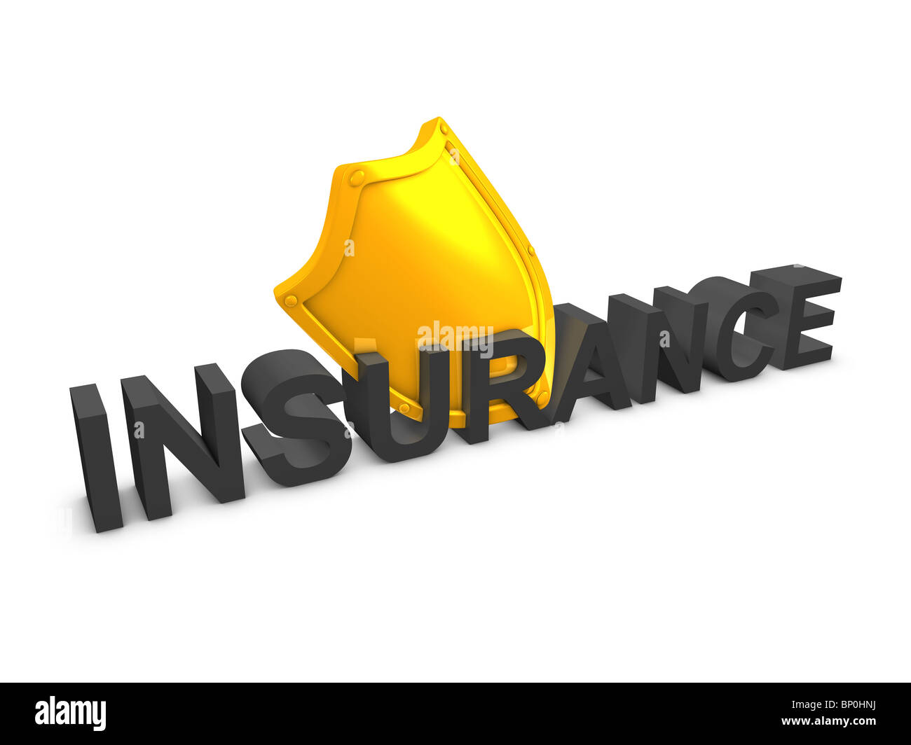 3d image, Shield, insurance protection, over white background Stock ...