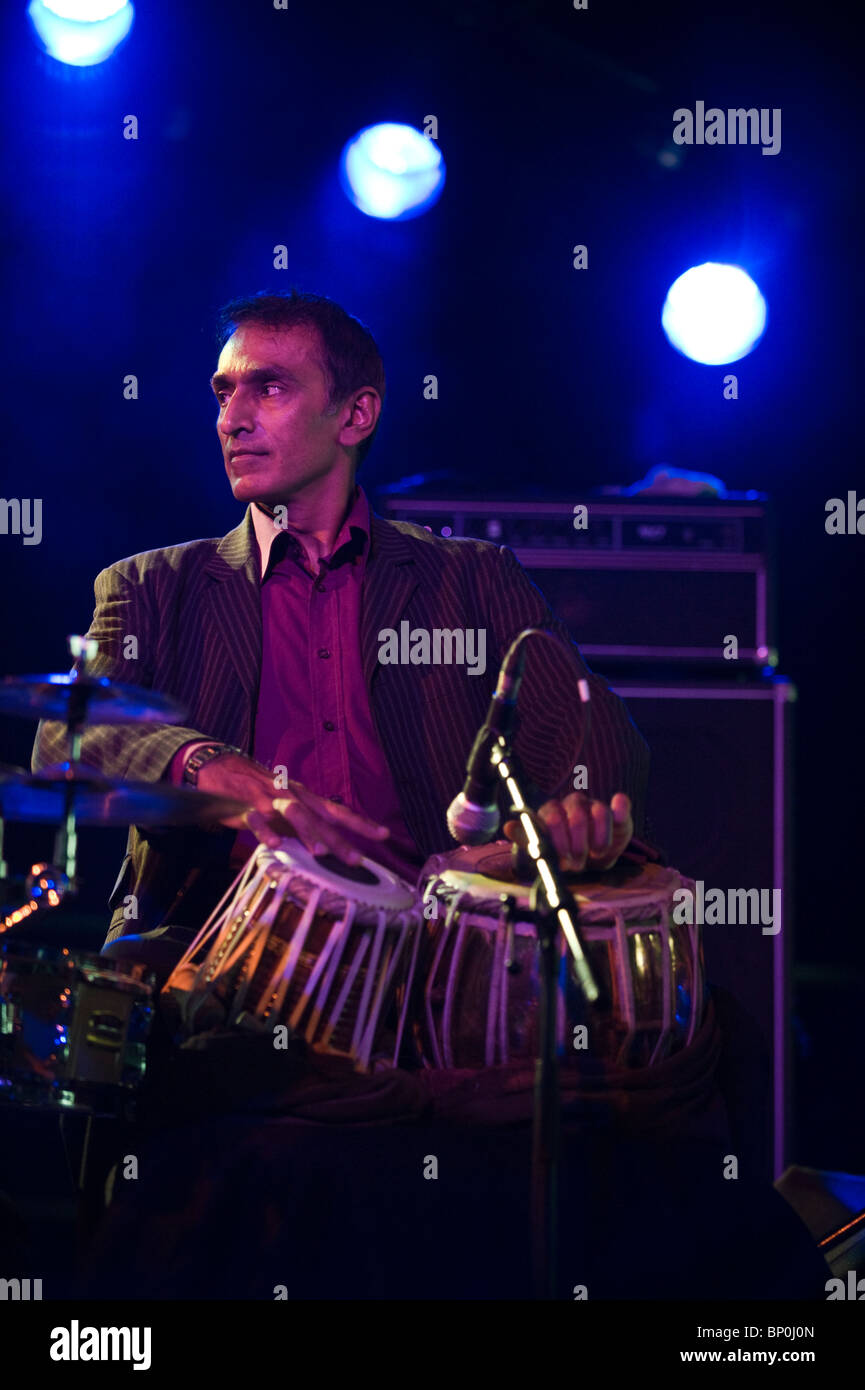 Kuljit Bharma playing tabla percussion with the Andy Sheppard Band at ...