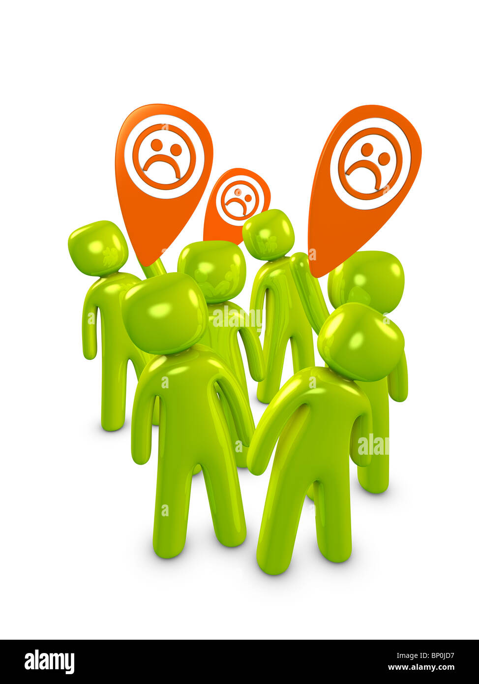 3d image, Conceptual mad crowd Stock Photo - Alamy