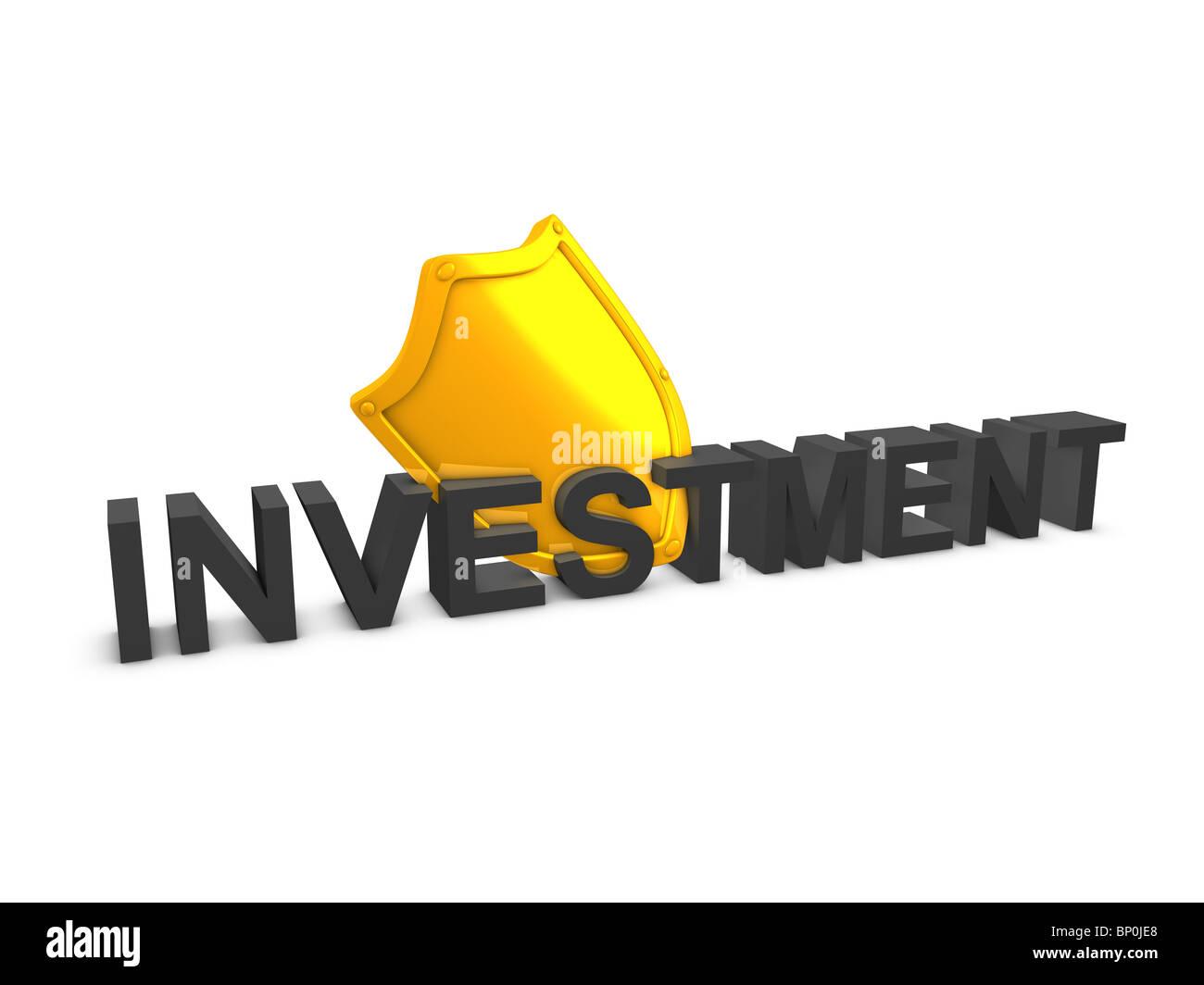 3d image, Shield, investment protection, over white background Stock ...