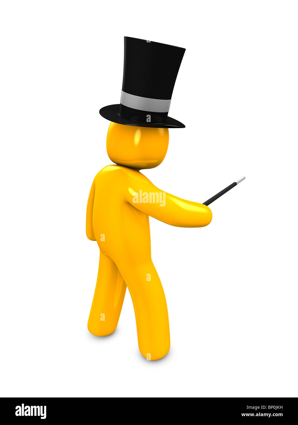 3d image, conceptual magician with hat and magic stick Stock Photo - Alamy