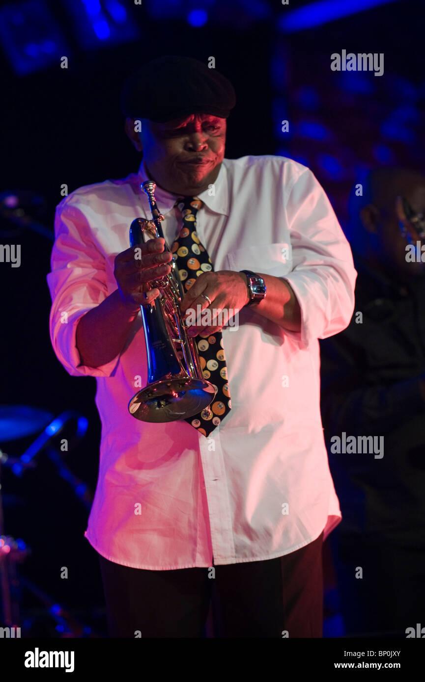 Hugh Masekela South African trumpet legend playing flugelhorn with his ...